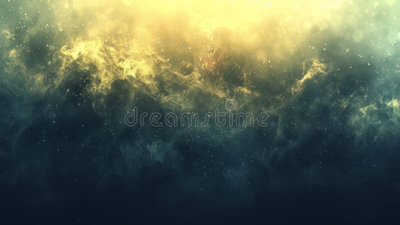 Abstract Golden Nebula Background, Dark Blue Space Universe Texture ...