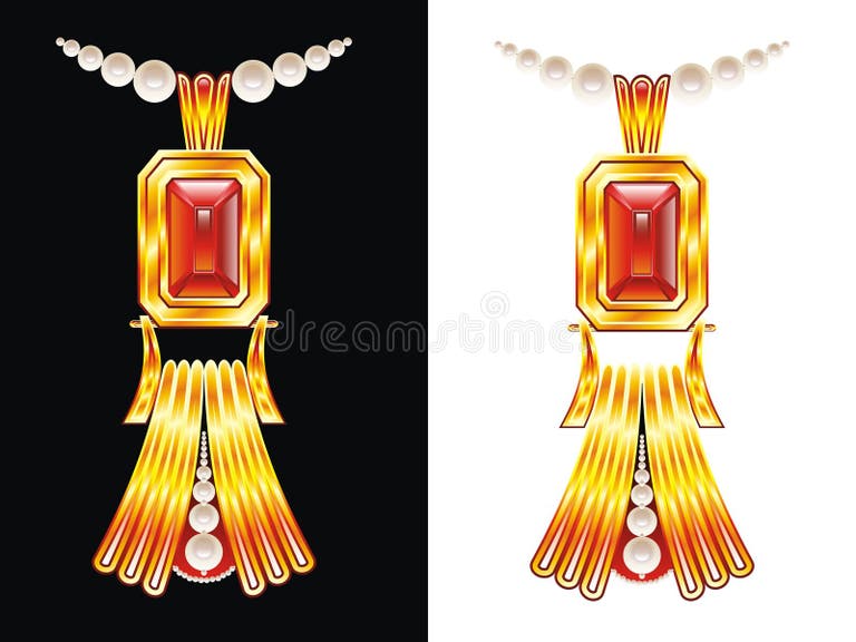 Abstract golden neckless stock illustration. Illustration of golden ...