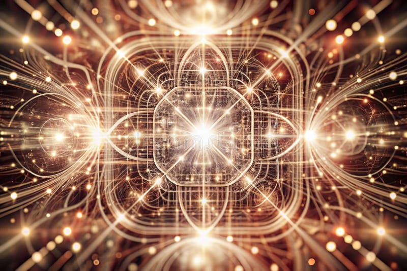 Abstract Golden Network Space Portal Stock Illustration - Illustration ...