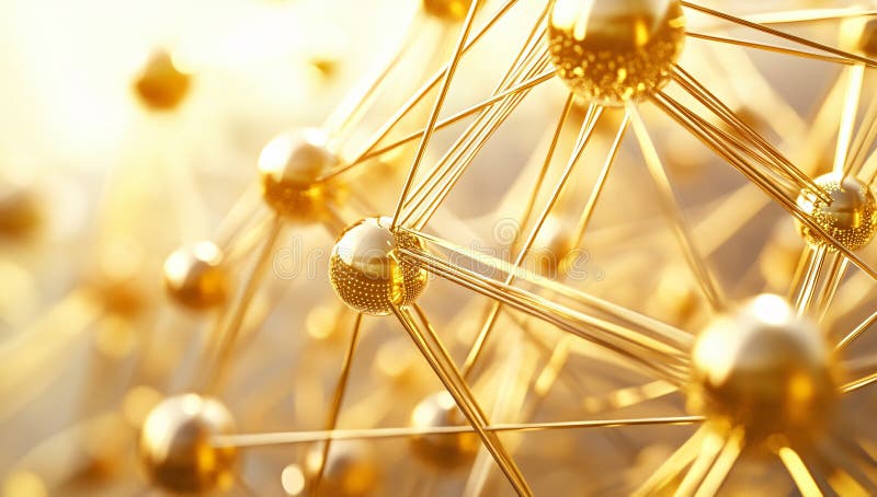 Abstract Golden Network Structure Stock Illustration - Illustration of ...