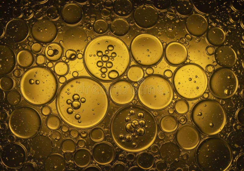 Abstract Golden Oil Bubbles Texture Background Liquid Pattern Design ...