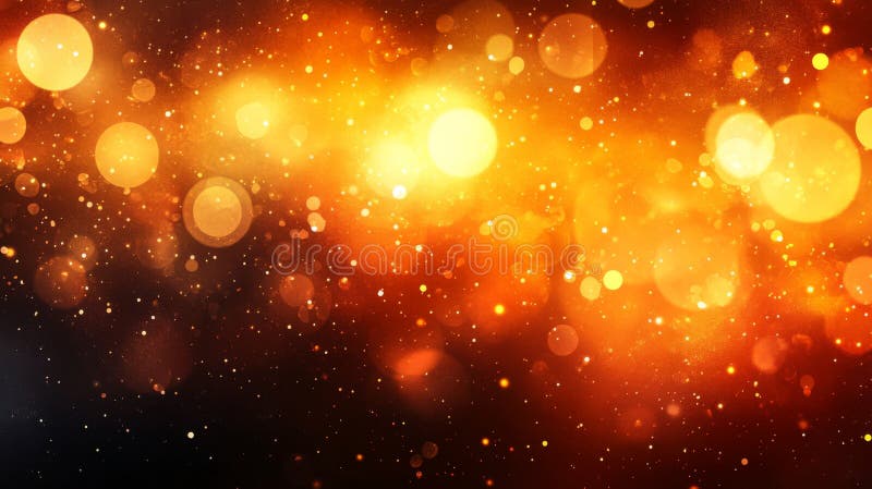 Abstract Golden Orange Bokeh Background with Sparkle Stock Illustration ...