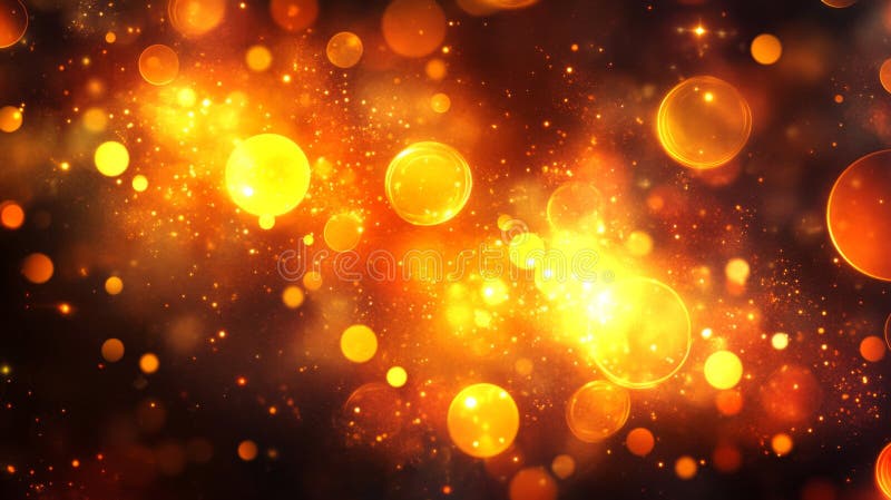 Abstract Golden Orange Lights Background with Sparkling Dust Stock ...
