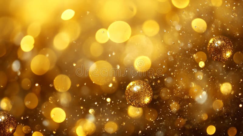 Abstract Golden Orb Background Sparkling Bubbles of Light Texture for ...