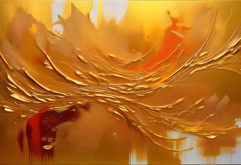 Abstract Golden Painting. Rich in Texture. Modern Art Pattern Stock ...