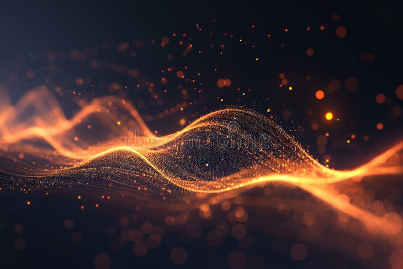 Abstract Golden Particle Wave Flow AIG41 Stock Illustration ...