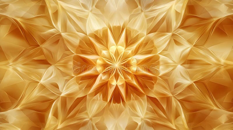 Abstract Golden Pattern with Intricate Geometric Shapes and Symmetrical ...
