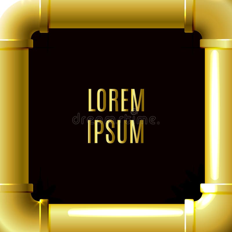 Abstract Golden Pipes Border Stock Vector - Illustration of template ...