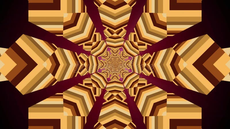 Abstract Golden Psychedelic Mandala Tunnel Seamless Loop Stock Video ...