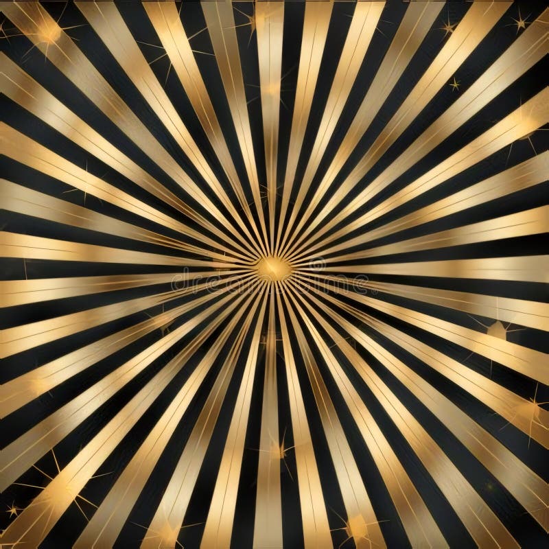 Abstract Golden Rays on Black Background. Vector Illustration Stock ...