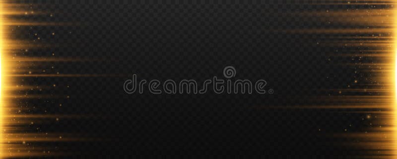 Abstract Golden Rays with Dynamic Particles Isolated on a Transparent ...