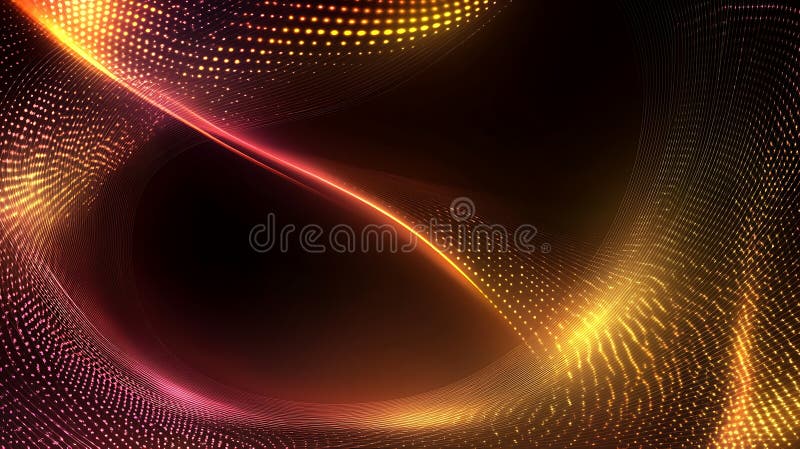 Abstract Golden and Red Light Wave Particle Design Stock Photo - Image ...