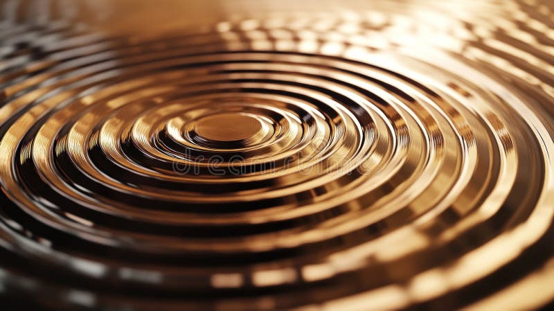 Abstract Water Ripples Concentric Circles Golden Light Reflection Stock ...