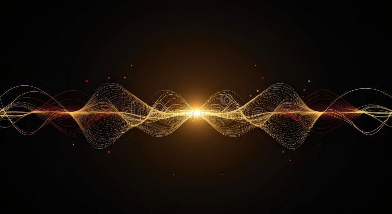 Abstract Golden Sound Waves Creating Dynamic Visual Effect Stock Photos ...