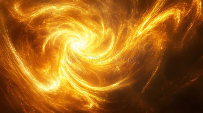 Abstract Golden Spiral Energy Light and Glow Stock Illustration ...