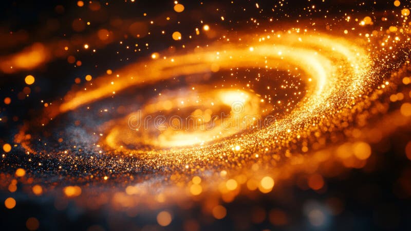 Abstract Golden Spiral Galaxy Background Stock Illustration ...