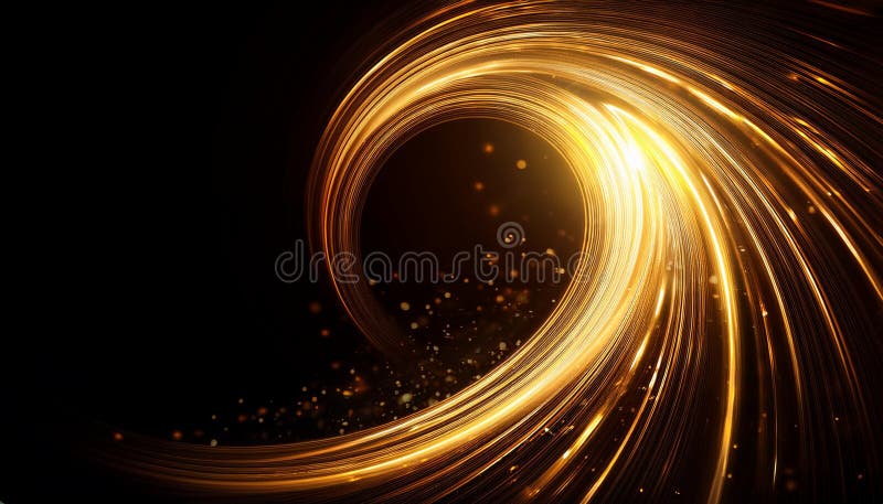 An Abstract Golden Spiral Pattern with Glowing Effects Stock ...