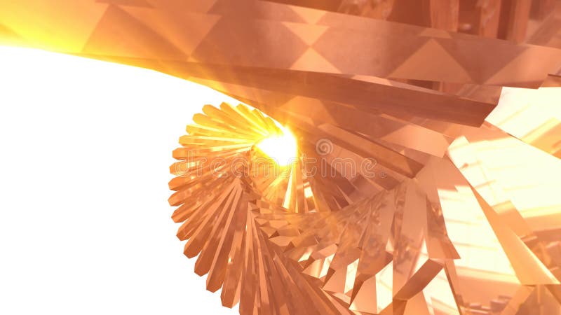 Abstract Golden Spiral Structure Illuminated by Bright Light Background ...