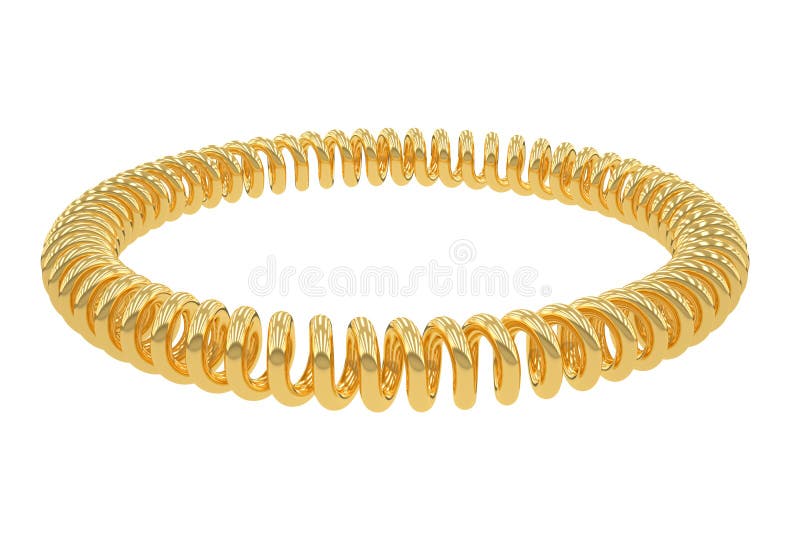 Golden Helical Coil Springs, 3D Rendering Stock Illustration ...