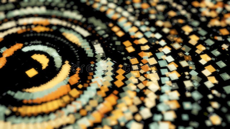 Abstract Golden Squares Placed in Many Circles One Inside Another on ...