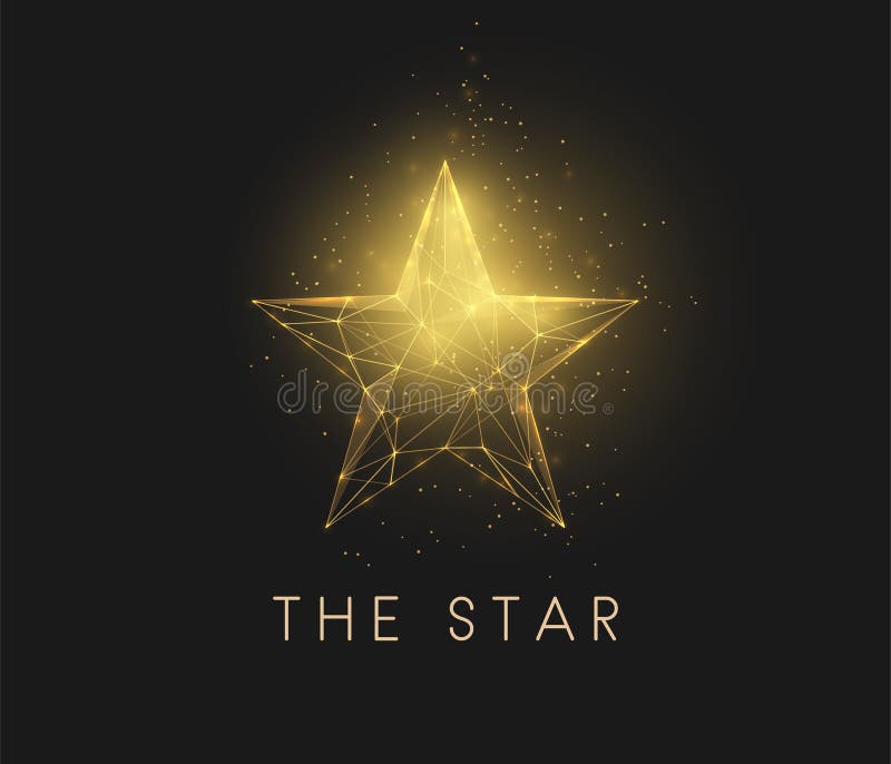 Star. Low-poly Element for Design. Grid Structure Stock Vector ...