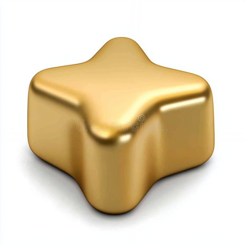 Abstract Golden Star Shape 3D Render Luxury Design Element Art Icon ...