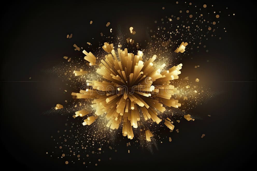 Abstract Golden Stars Explosion with Light Effect Stock Illustration ...