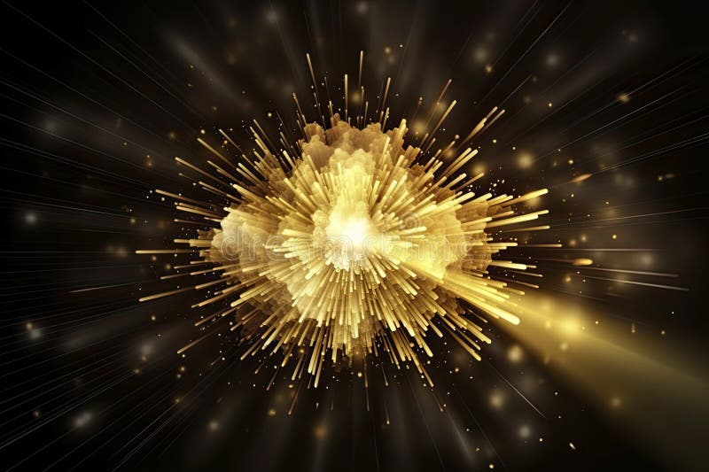 Abstract Golden Stars Explosion with Light Effect Stock Illustration ...