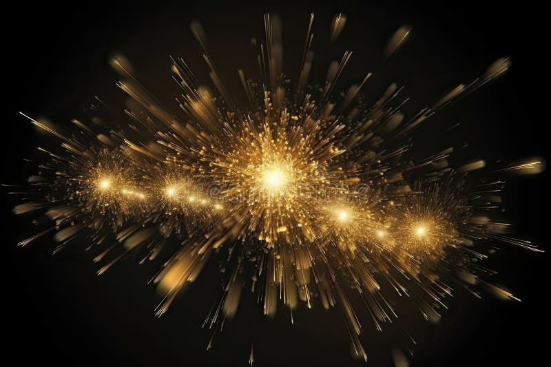 Abstract Golden Stars Explosion with Light Effect Stock Illustration ...