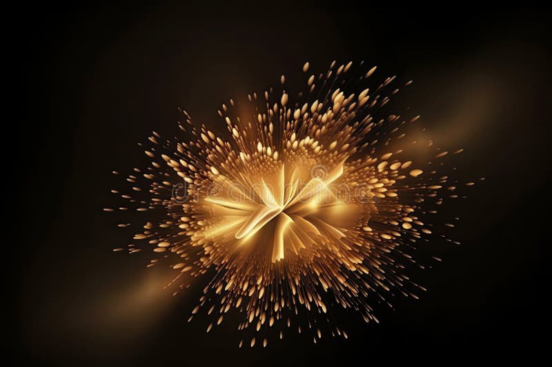 Abstract Golden Stars Explosion with Light Effect Stock Illustration ...