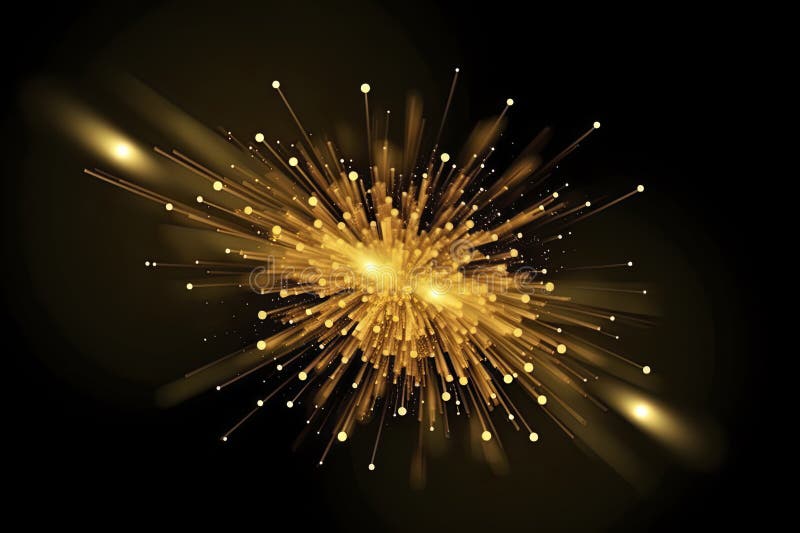 Abstract Golden Stars Explosion with Light Effect Stock Illustration ...
