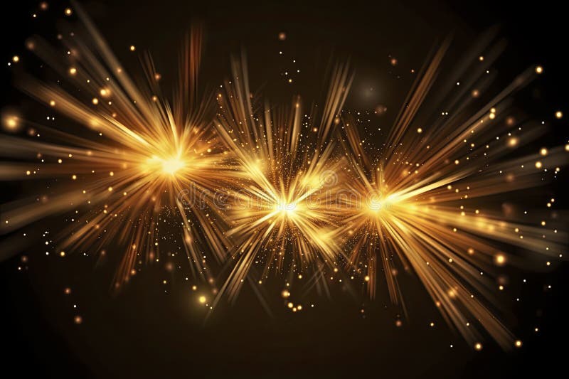 Abstract Golden Stars Explosion with Light Effect Stock Illustration ...