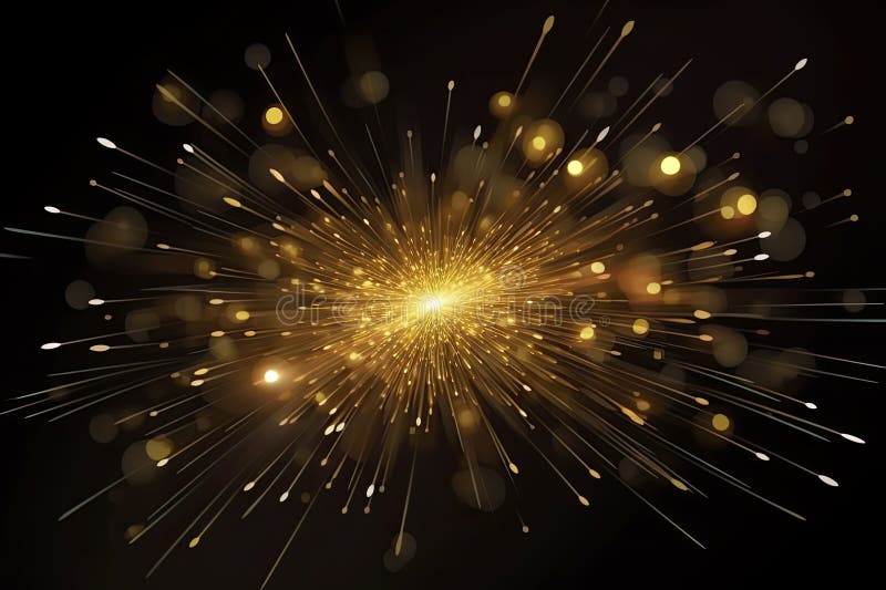 Abstract Golden Stars Explosion with Light Effect Stock Illustration ...