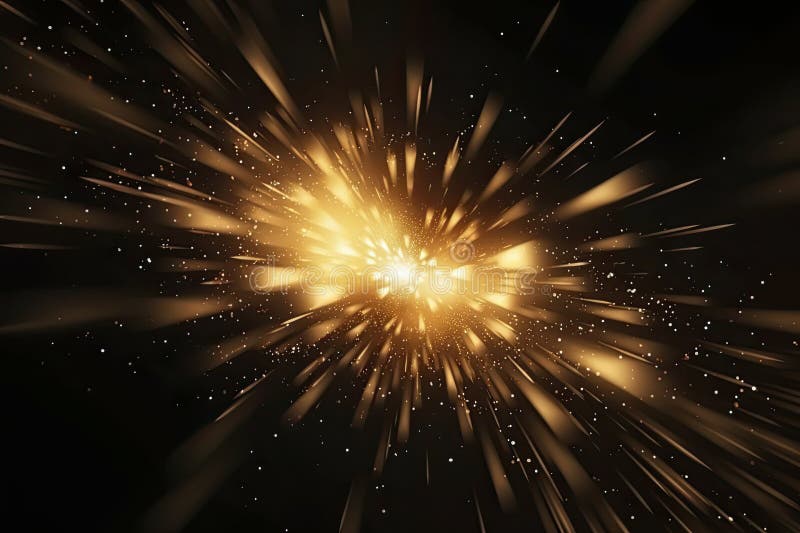 Abstract Golden Stars Explosion with Light Effect Stock Illustration ...