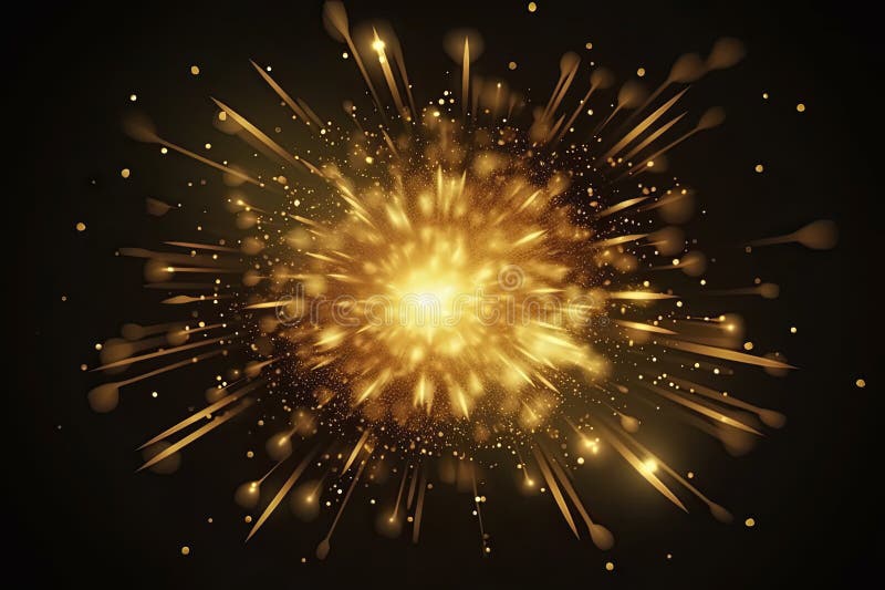 Abstract Golden Stars Explosion with Light Effect Stock Illustration ...