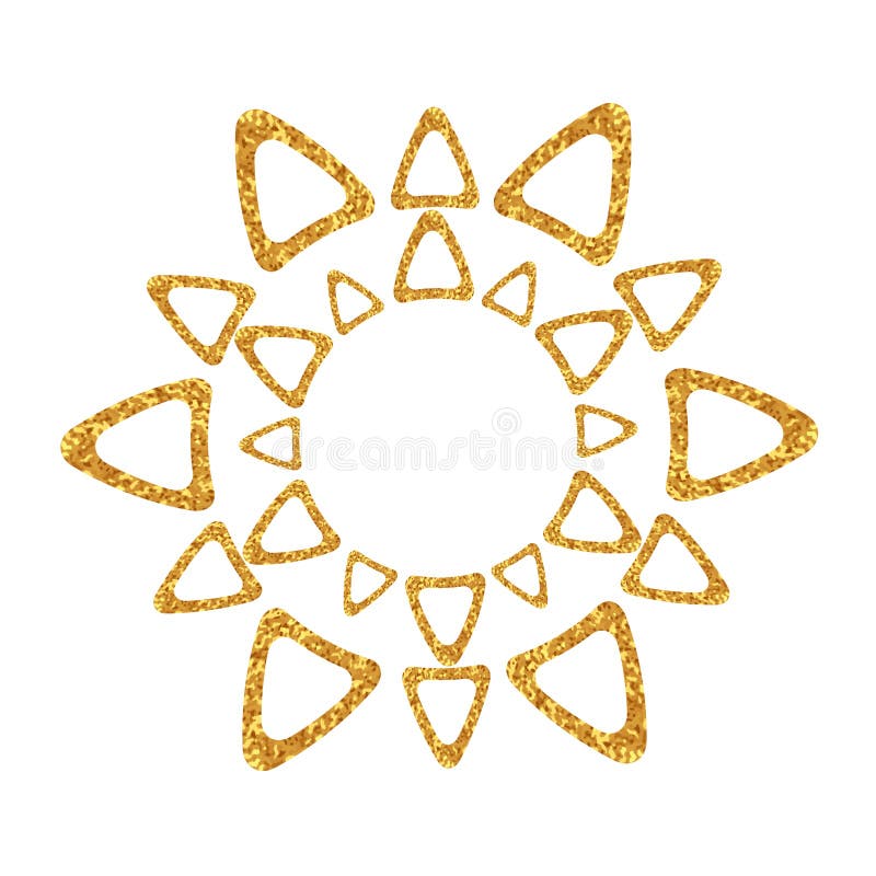 Abstract Golden Sun Icon. Decorative Round Frames Stock Vector ...