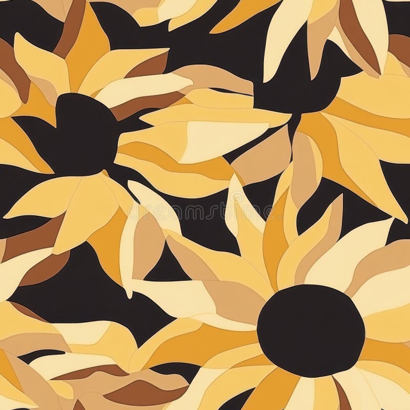 Abstract Golden Sunflower Pattern Background Stock Image - Image of ...