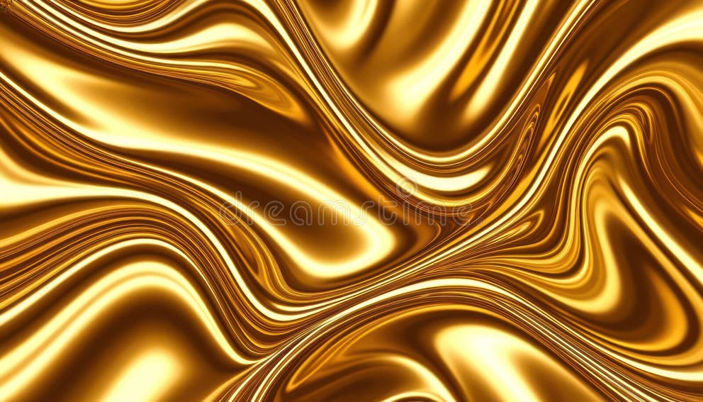 Abstract Golden Texture with Smooth Flowing Patterns Stock Image ...