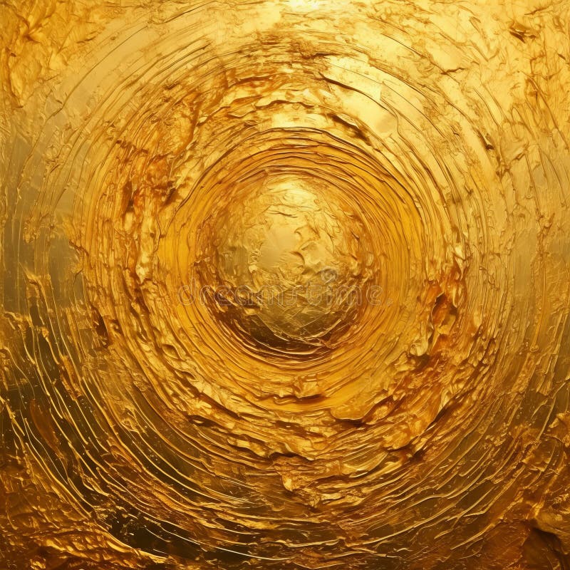 Abstract Golden Textured Background with Circular Ring Stock ...