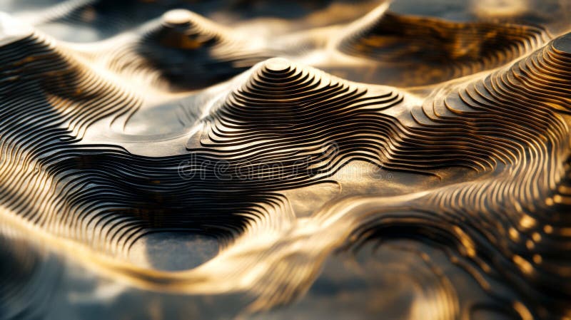 Abstract Golden Topographical Landscape Design Stock Illustration ...