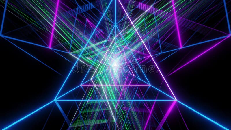 Abstract Golden Triangle Wireframe Design 3d Rendering Background ...