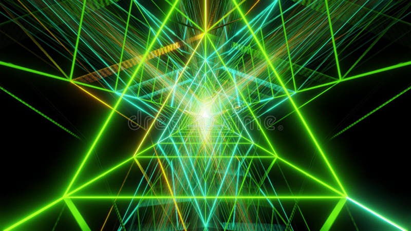 Abstract Golden Triangle Wireframe Design 3d Rendering Background ...