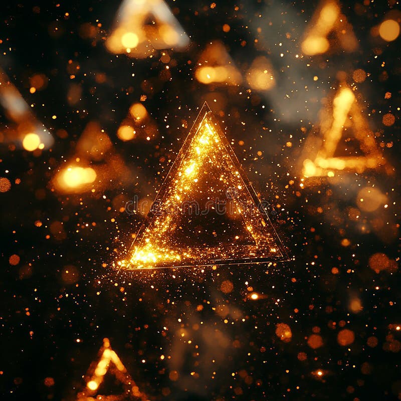 Abstract Golden Triangles with Shimmering Particles in a Dark ...