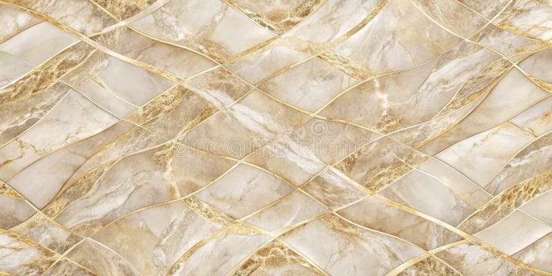 Abstract Golden Veined Marble Tile Pattern with Elegant Wave Design for ...