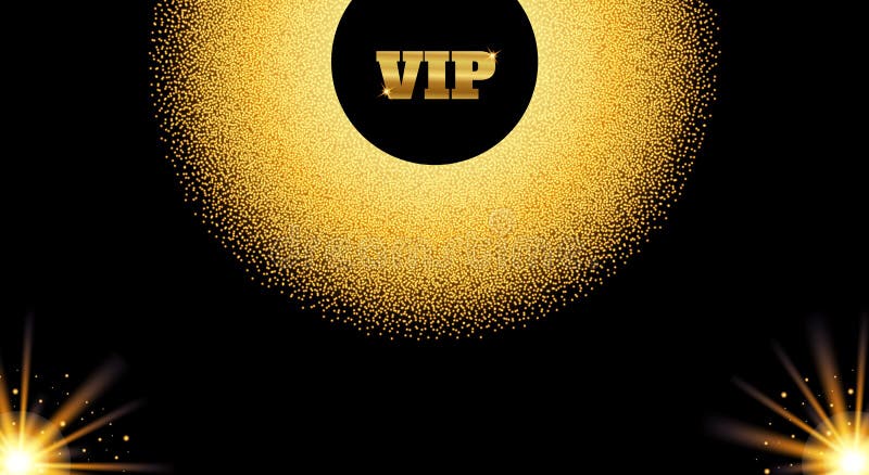 Abstract Golden VIP Invitation Card with Glow Light Effect. Stock ...