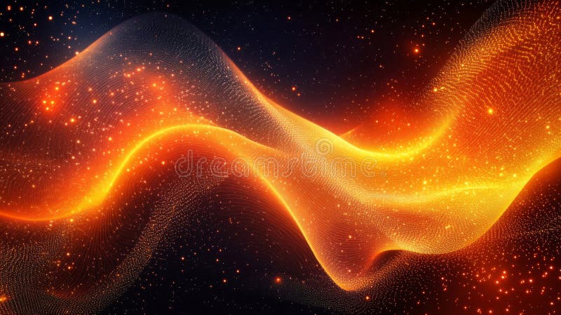Abstract Golden Wave Cosmic Energy Flow Stock Illustration ...