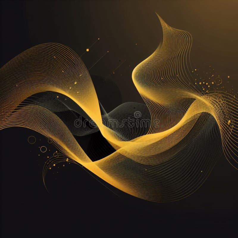 Abstract Golden Wave on Dark Background. Vector Illustration for Your ...