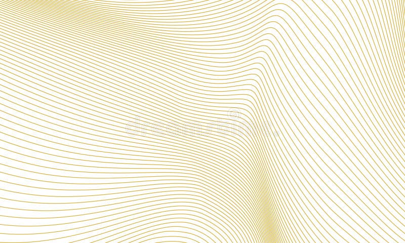 Abstract Golden Wave Design on a White Background Stock Illustration ...