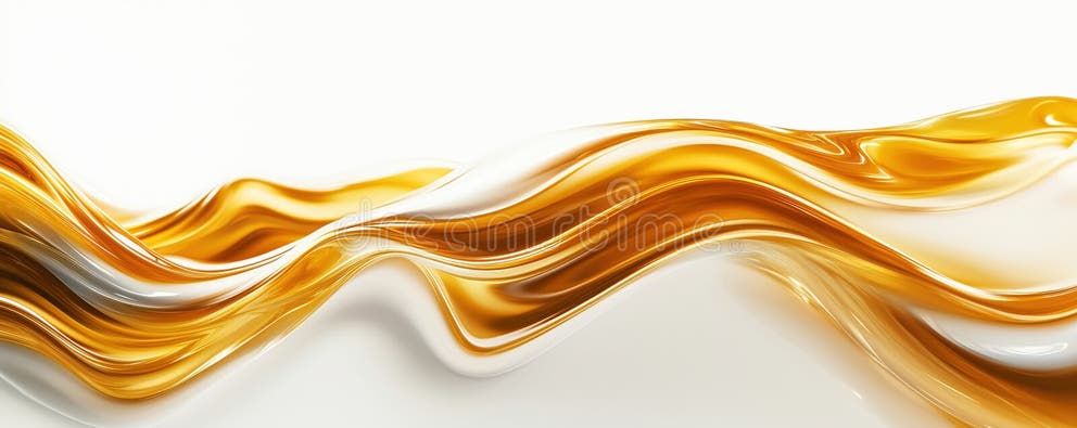 Abstract Golden Wave Pattern with Smooth Flowing Lines and Glossy ...