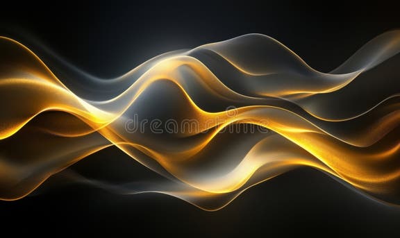Abstract Golden Wave Patterns on Dark Background Creating Dynamic ...